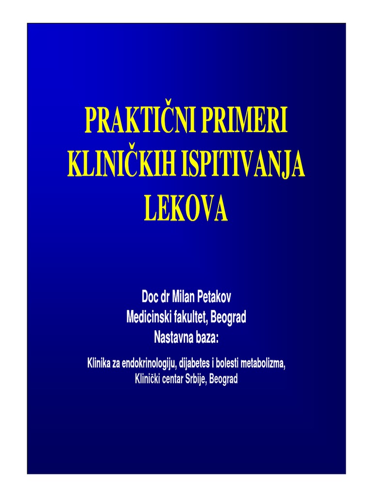 Prakticni Primeri Klinickih Ispitivanja Lekova | PDF