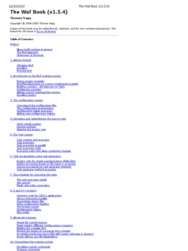 2009 - The Waf Book (v1.5.4) | PDF | Command Line Interface | Library ...