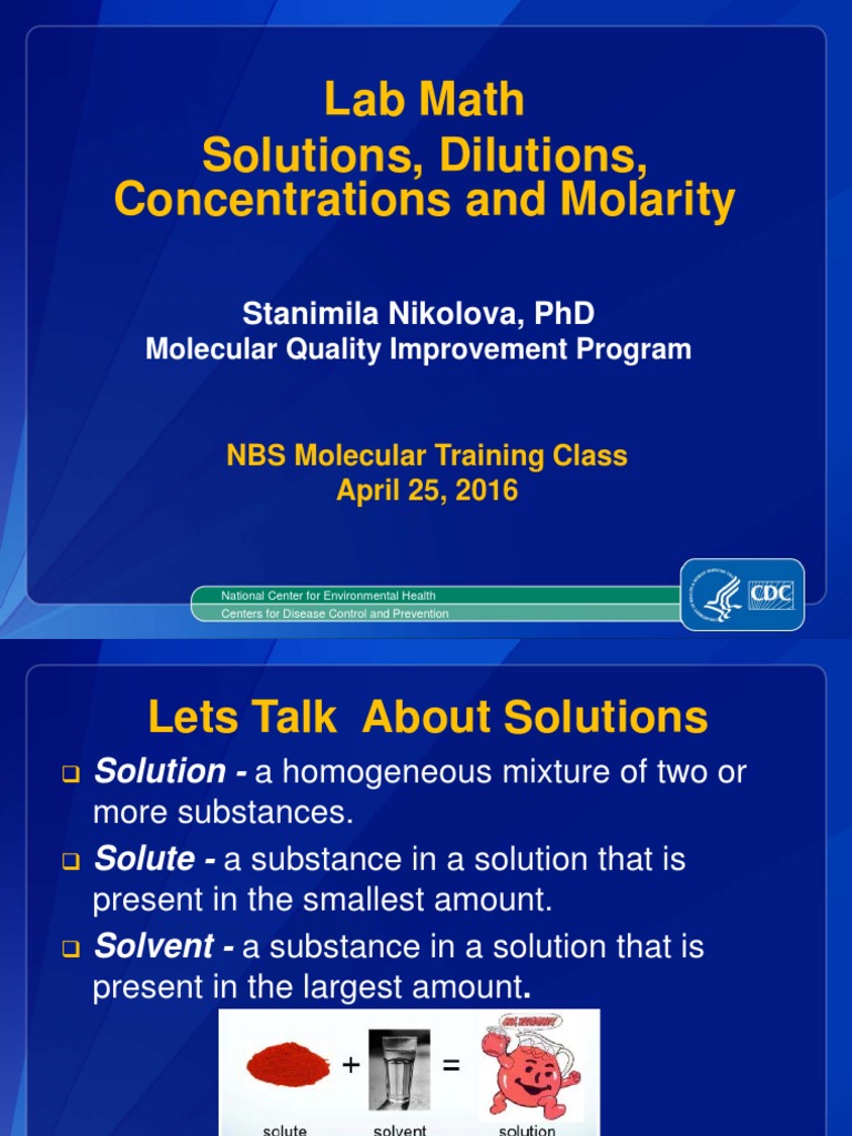Molarity and Dilutions Explained | PDF | Molar Concentration | Solution