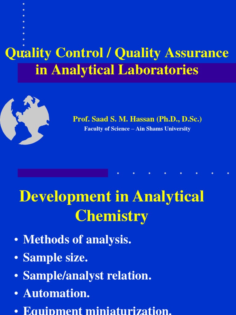 Quality Control / Quality Assurance in Analytical Laboratories | PDF ...
