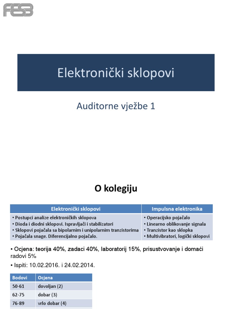Auditorne Vjezbe ESK 01 | PDF