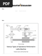 Taper Turning by Tail Stock Offset Method | PDF