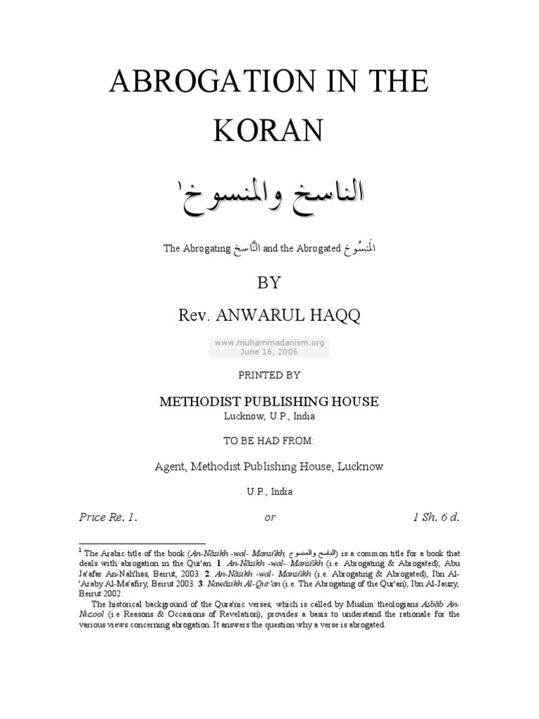 Abrogation Koran | PDF | Quran | Islam