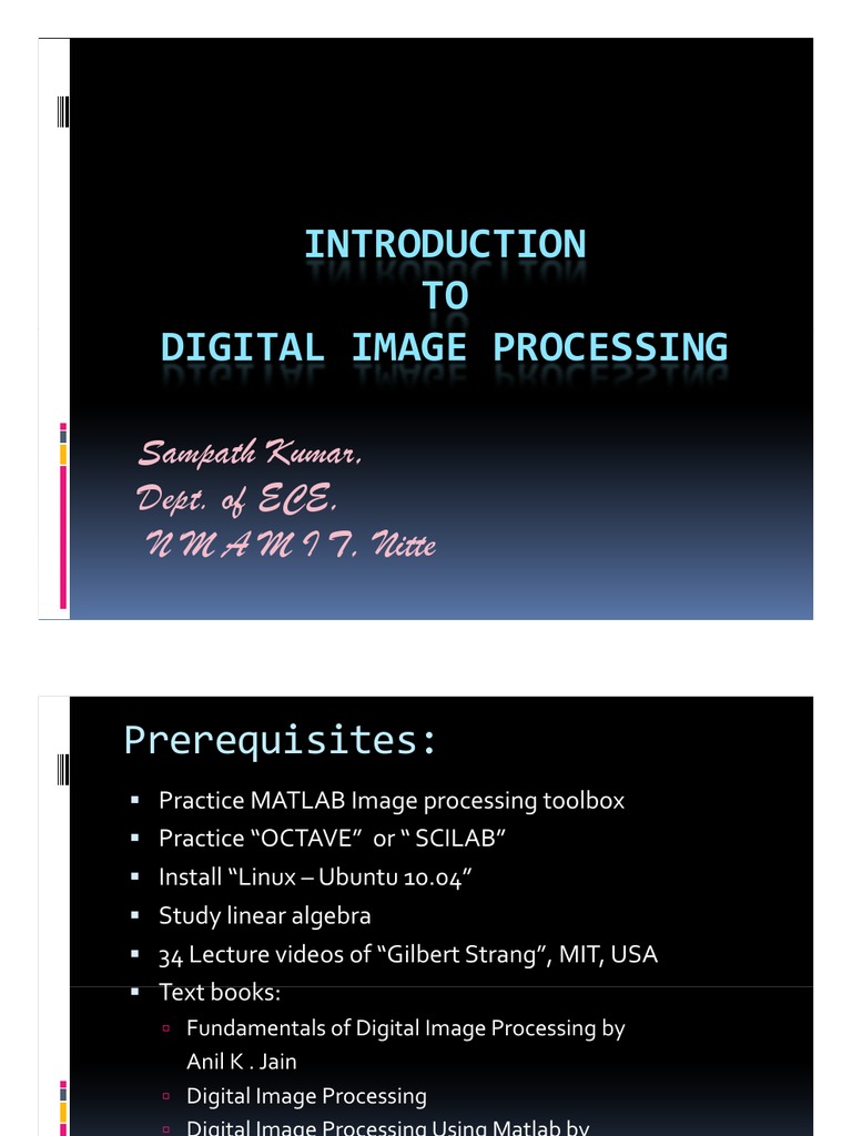 Digital Image Processing Overview | PDF | Teaching Methods & Materials