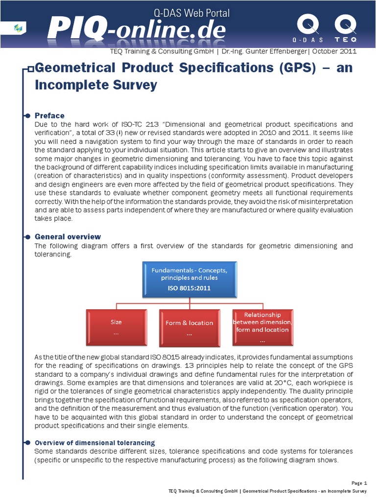 GPS1 en | PDF | Engineering Tolerance | Specification (Technical Standard)