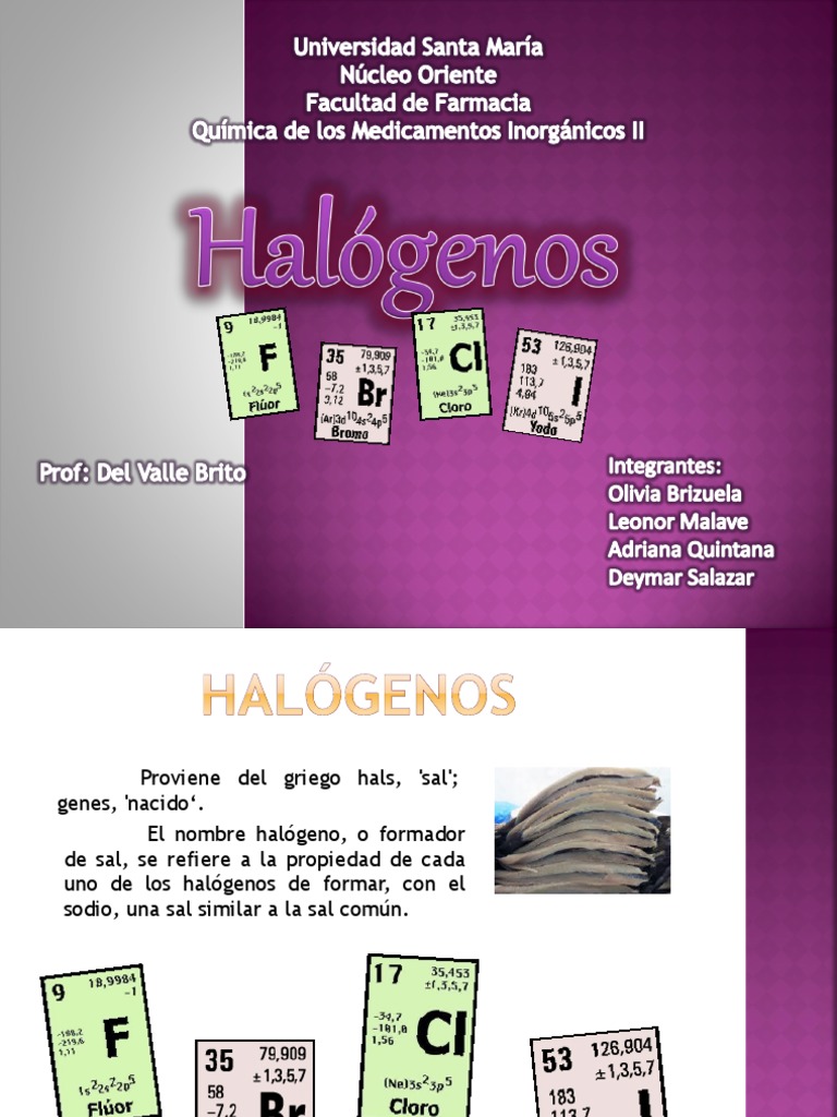 Halogenos | PDF | Cloro | Elementos químicos