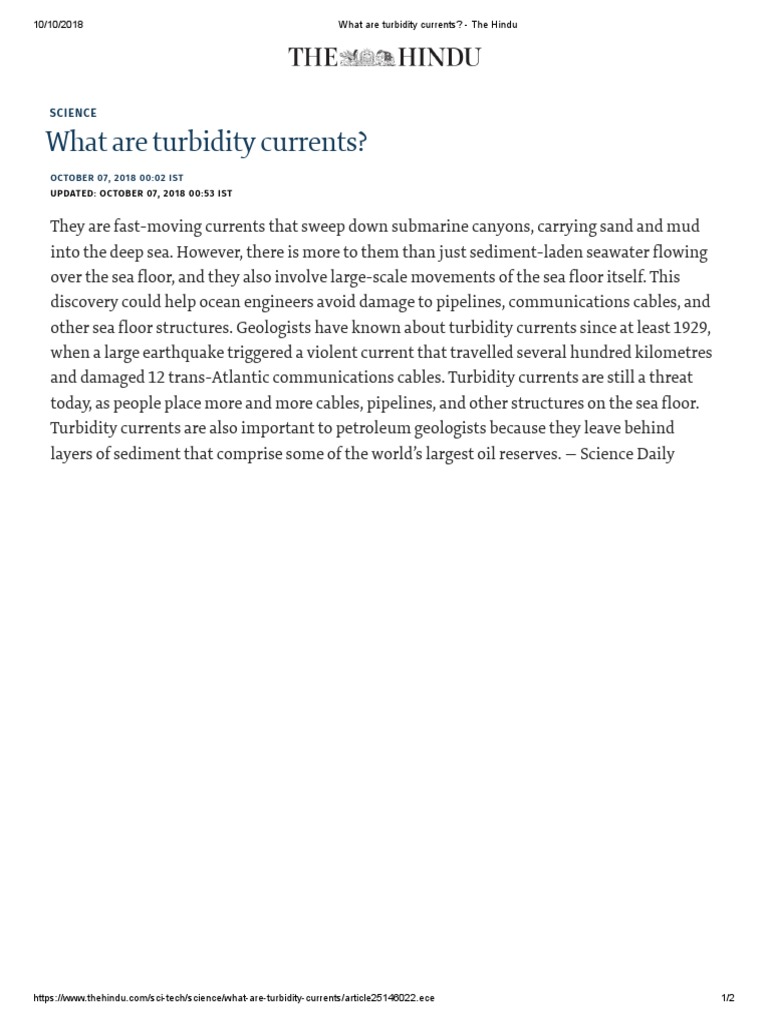 What Are Turbidity Currents?: Science | PDF | Social Science | Science ...