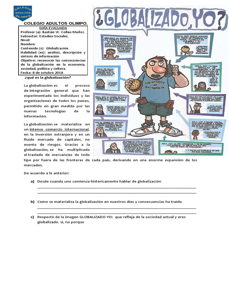 Guia Evaluacion Globalizacion | PDF | Globalización | Industrialización