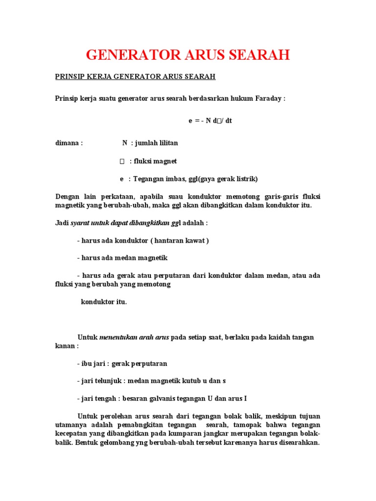 Generator Arus Searah | PDF