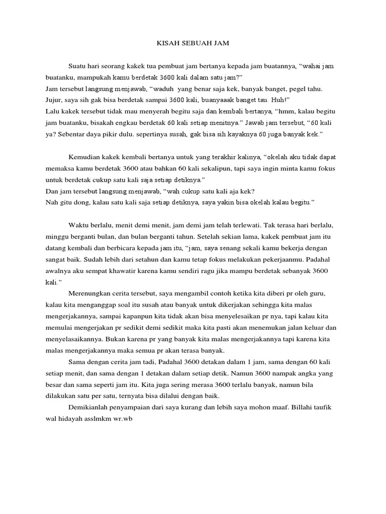 Kisah Sebuah Jam | PDF