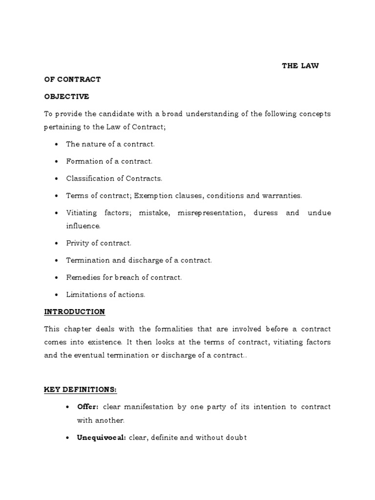 The Law of Contract | Offer And Acceptance | Consideration