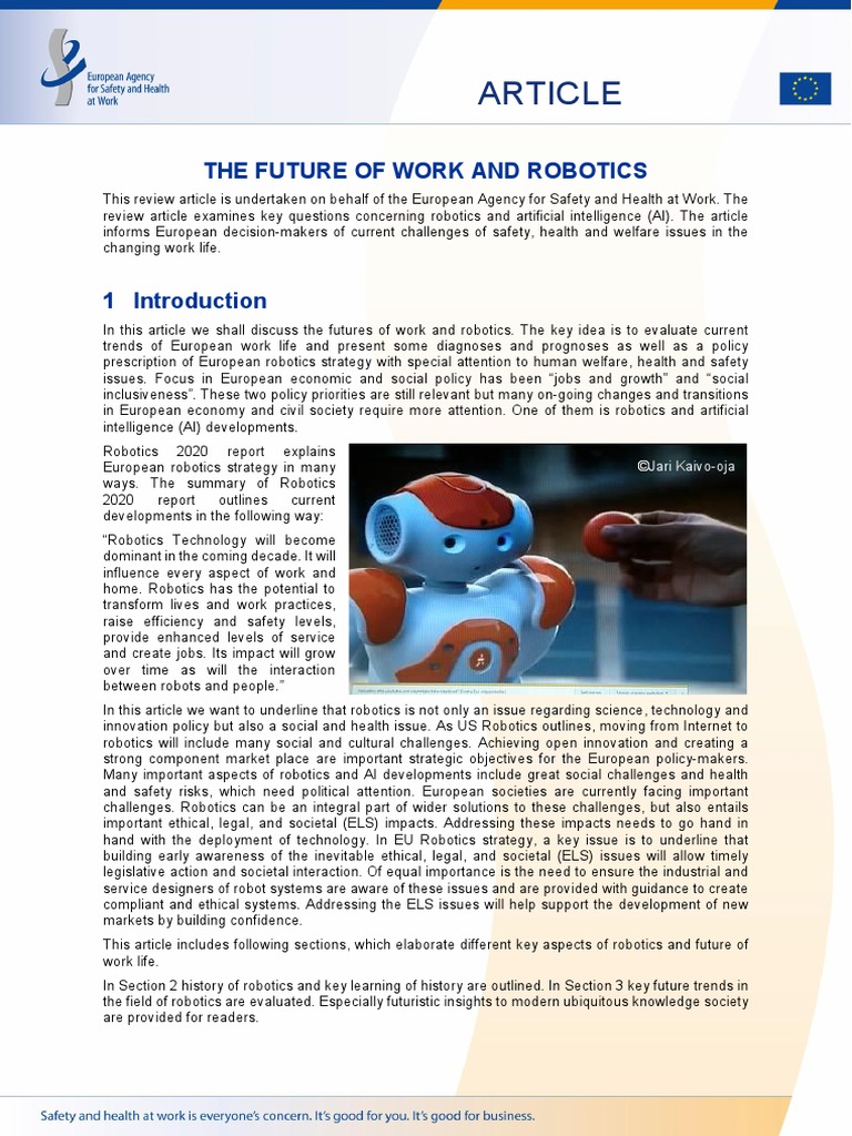 The Future of Work and Robotics | PDF | Internet Of Things | Artificial ...
