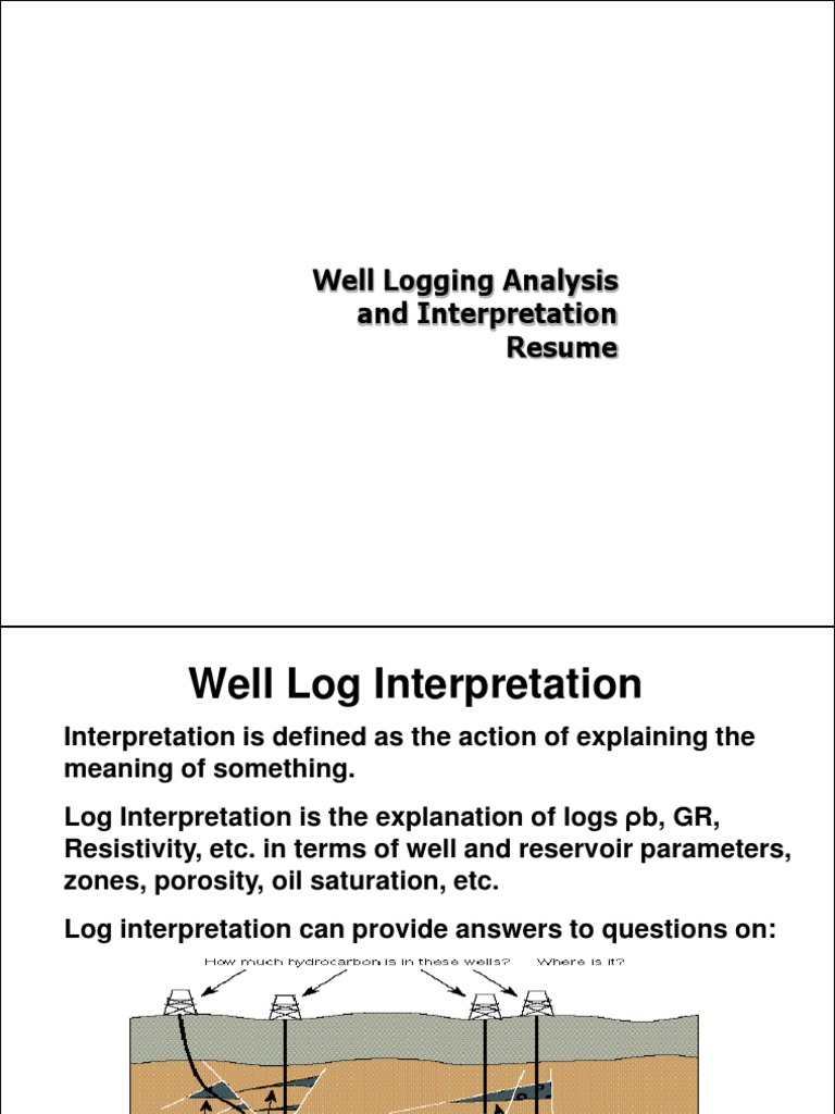 Well Logging Analysis and Interpretation Resume | PDF | Earth Sciences ...