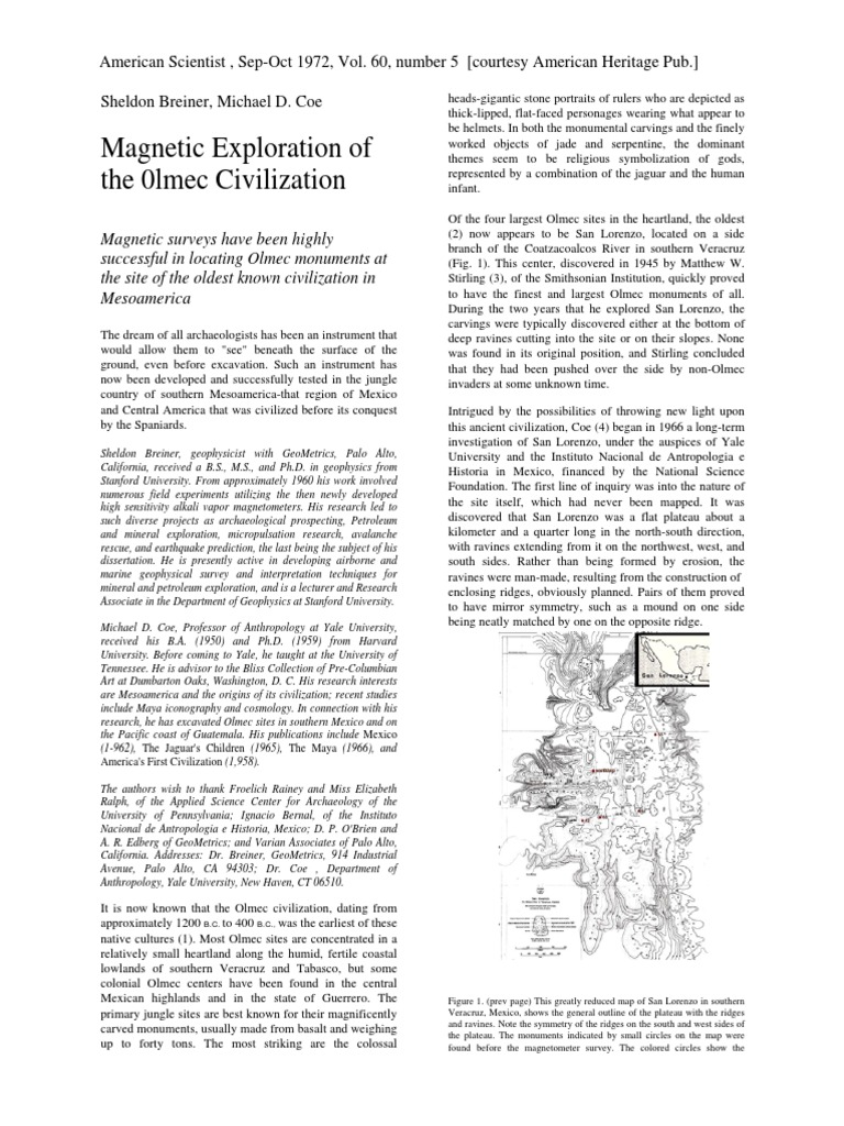 Breiner, Sheldon y M.D.coe - Magnetic Exploration of Olmec Civilization ...