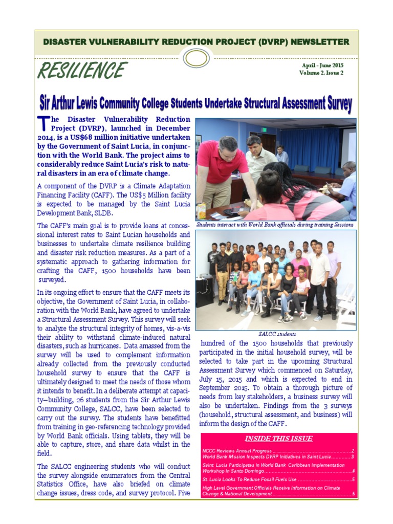 DVRP Newsletter Resilience Vol. 2, Issue 2 | PDF | World Bank | Climate ...