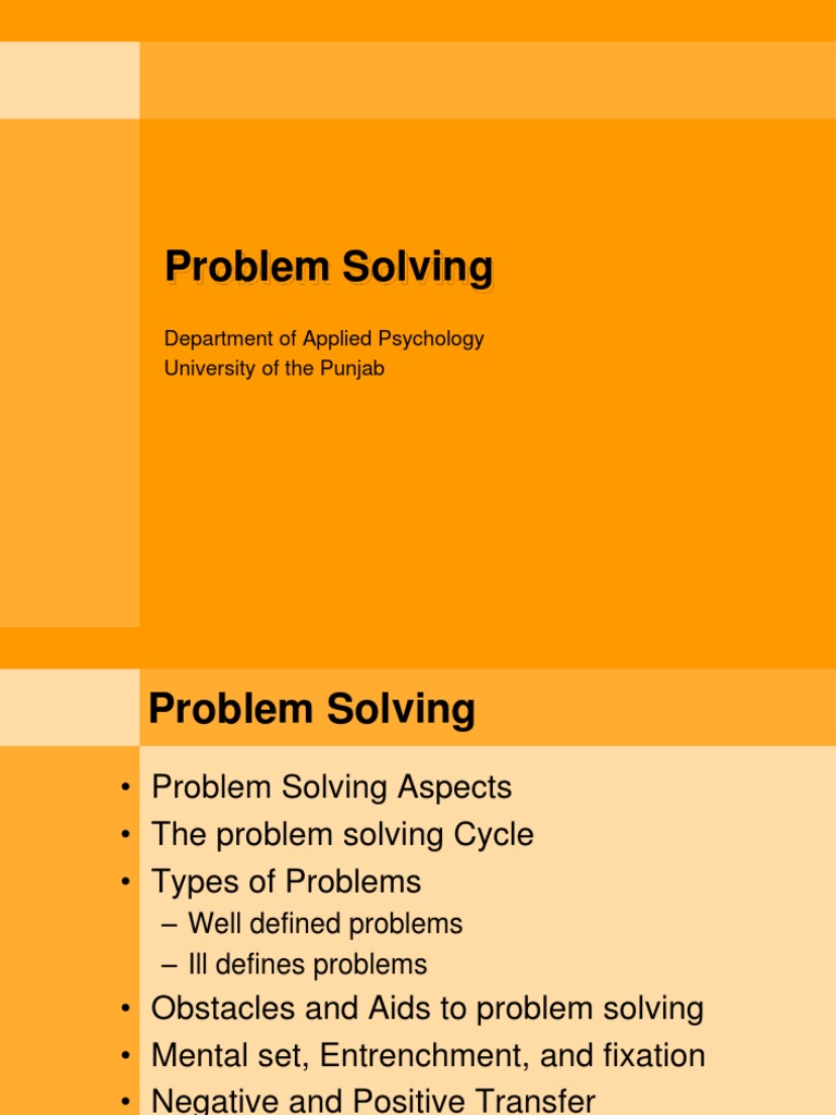 Problem Solving Techniques and Cycle | PDF | Career & Growth