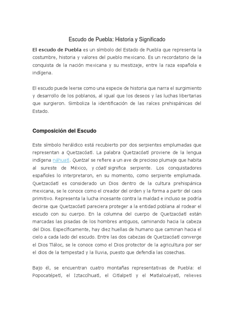 El significado del Escudo de Puebla: Una representación de la historia ...