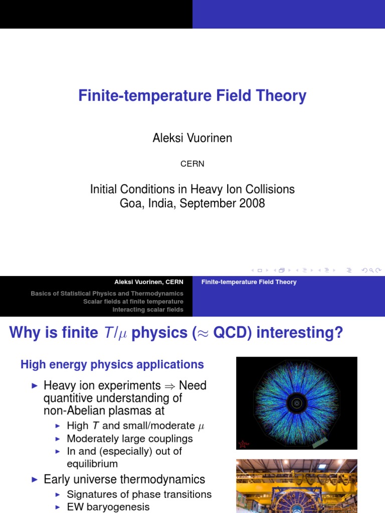 Finite-Temperature Field Theory | PDF | Field (Physics) | Quantum Field ...