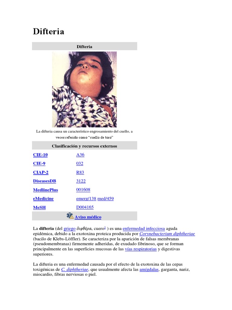 Difteria | PDF | Biología | Enfermedades y trastornos