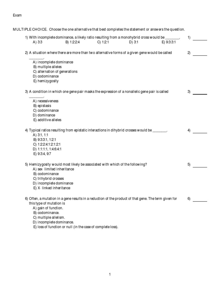 Genetics Ch04 Test Bank PDF | PDF | Dominance (Genetics) | Zygosity
