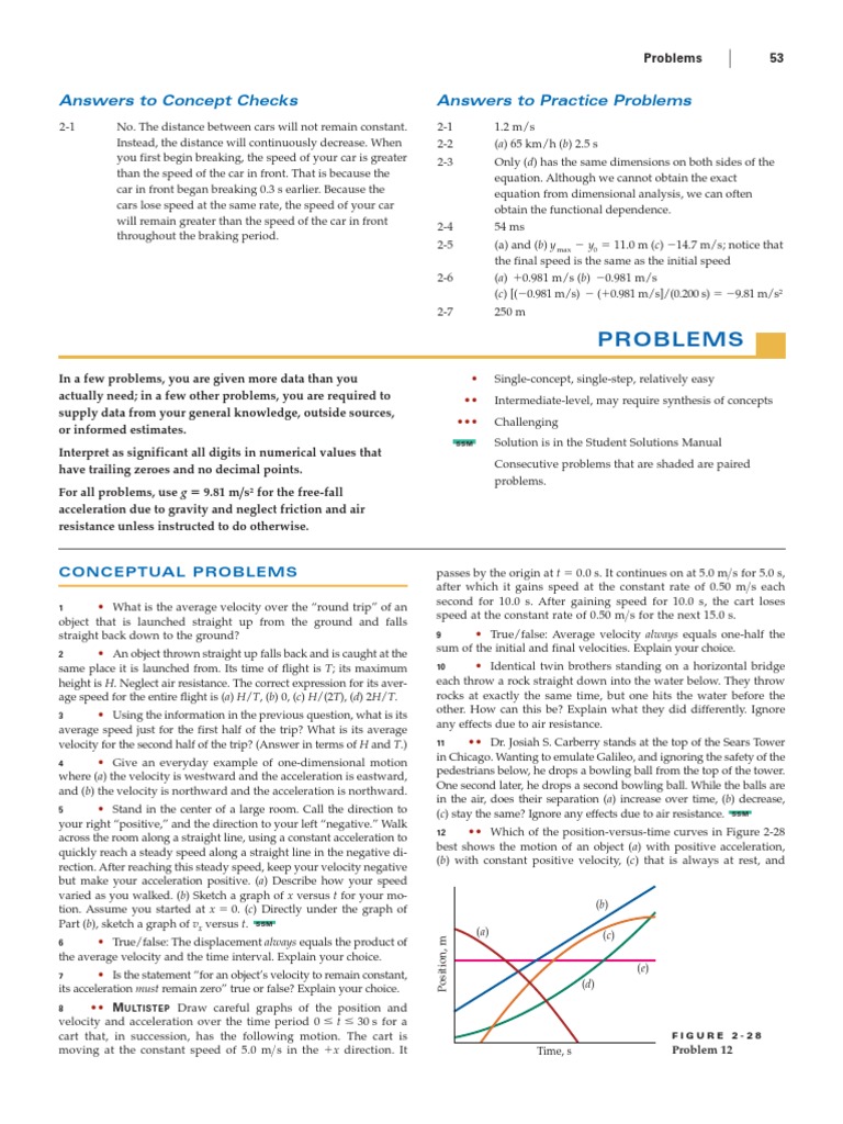 UNIT-06-MORE SAMPLE PROBS - Tipler Ch02 PDF | PDF | Acceleration | Velocity