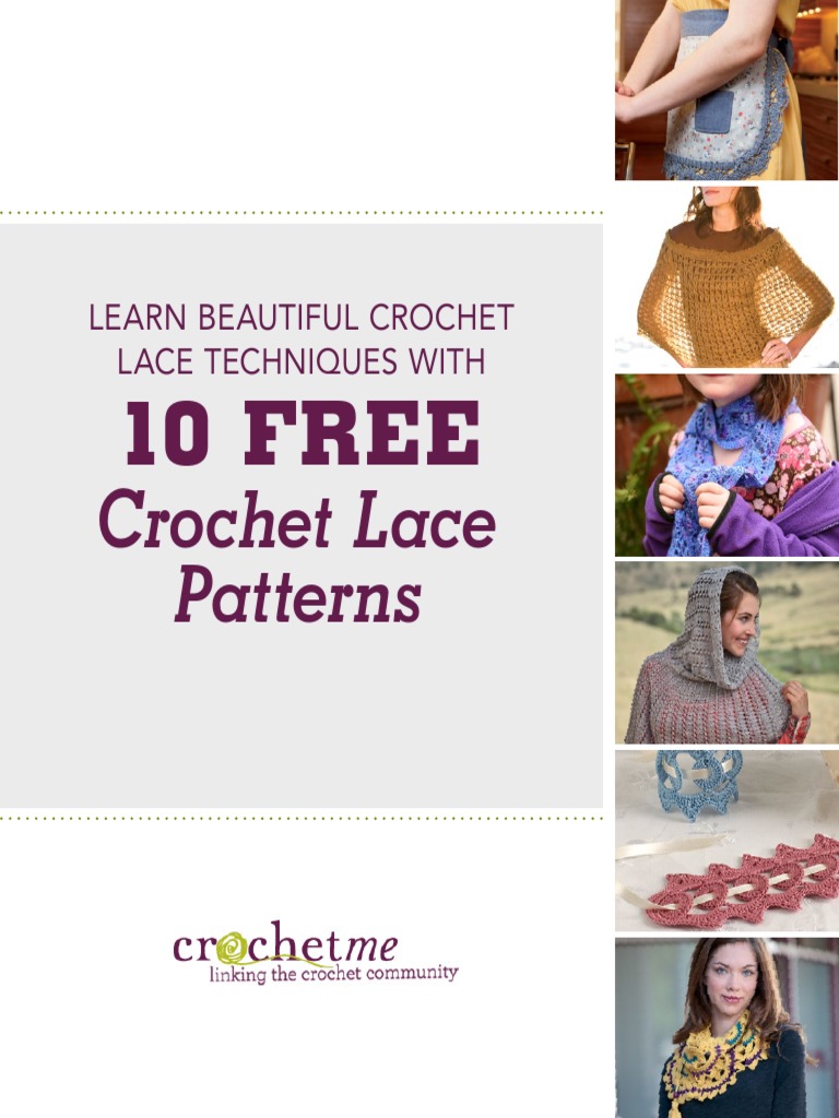 10 Free: Crochet Lace Patterns | PDF | Crochet | Gauge (Knitting)