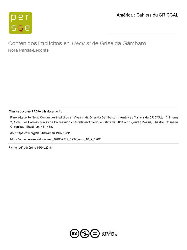 Contenidos Implícitos en Decir Si de Griselda Gambaro | PDF | Humor ...