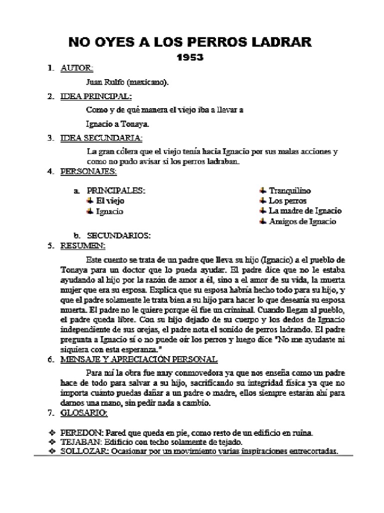 No Oyes Ladrar Los Perros | PDF