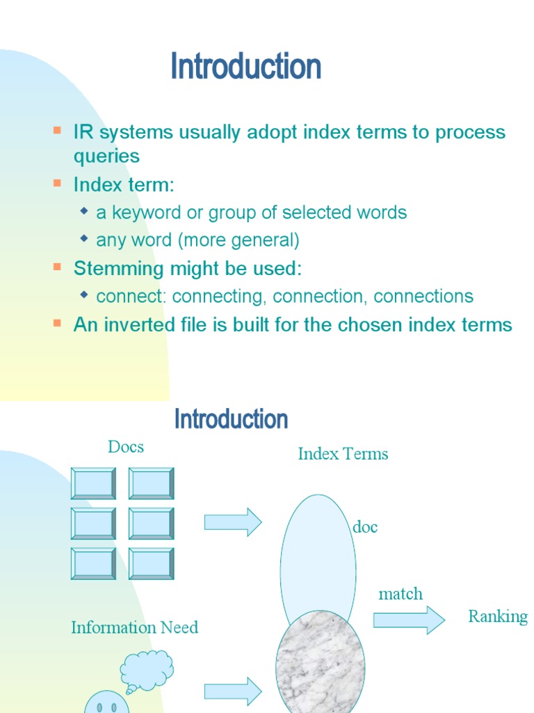 IR Systems Usually Adopt Index Terms To Process Queries Index Term ...