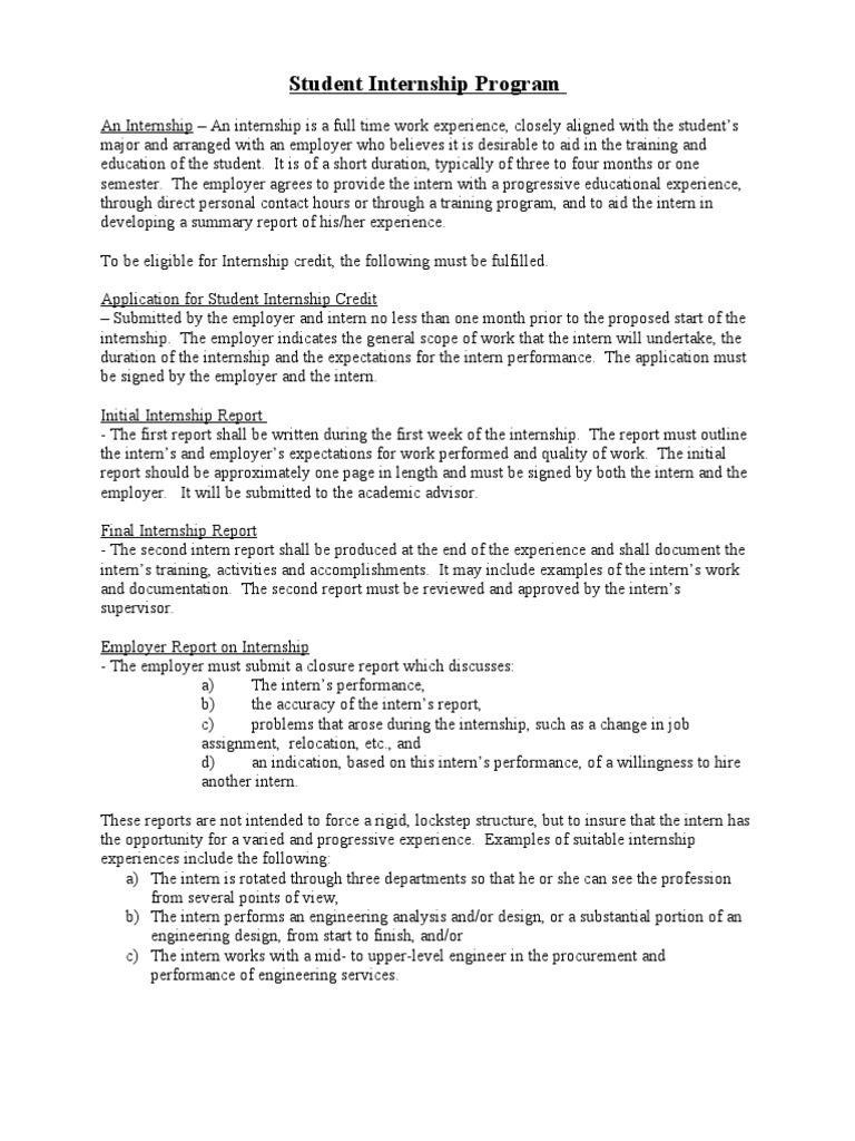 Internship Program | PDF | Internship | Job Hunting