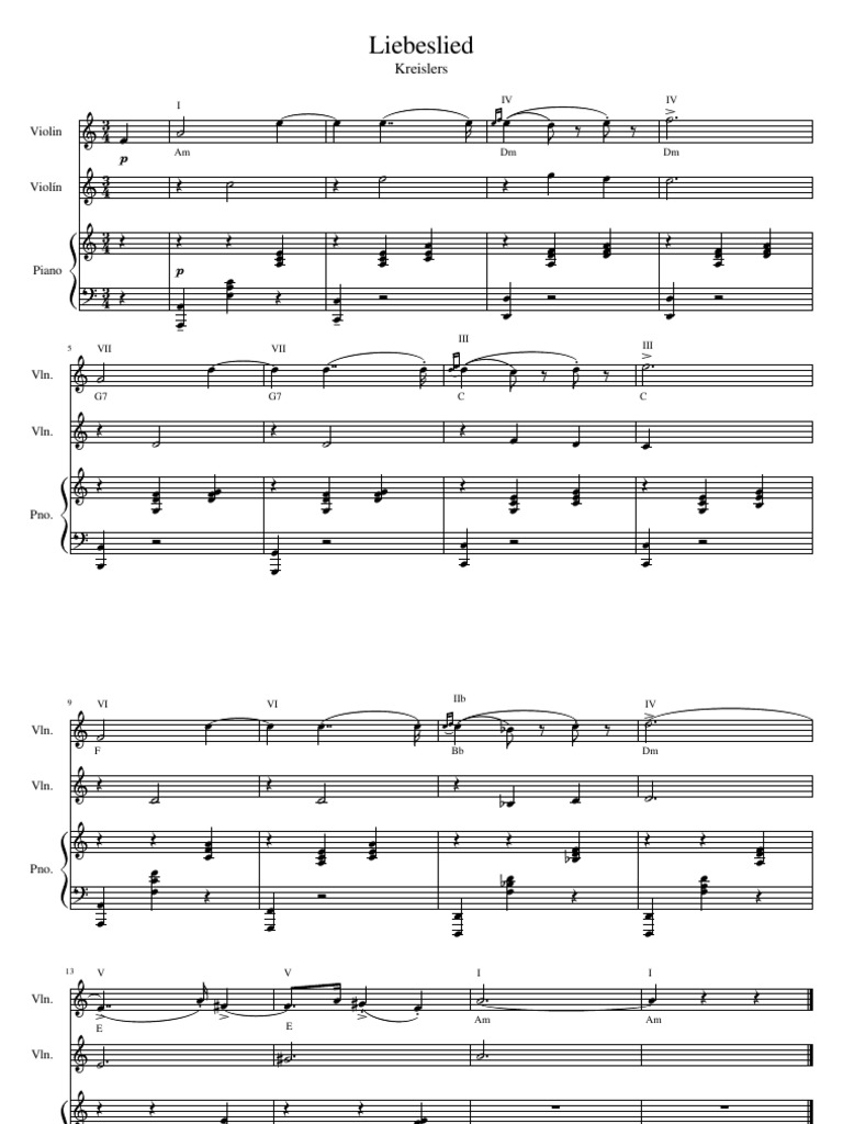 Liebeslied | PDF | Bowed Instruments | Continuous Pitch Instruments