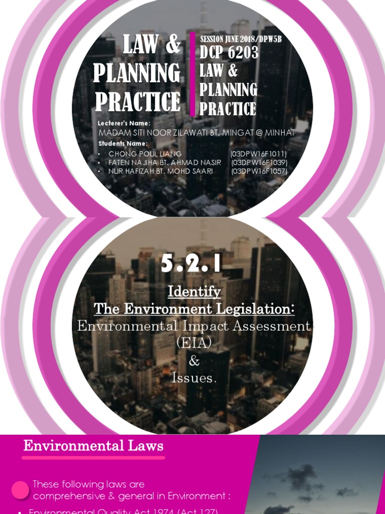 Identify The Environment Legislation, Town Planner Act 1995 (Act 538 ...