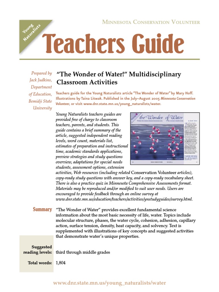 Wonder of Water | PDF | Properties Of Water | Molecules