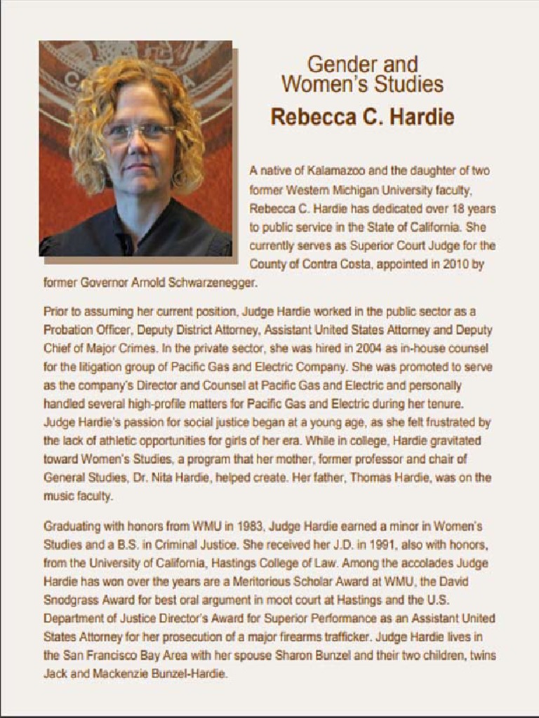 Judge Rebecca Hardie Biography | PDF