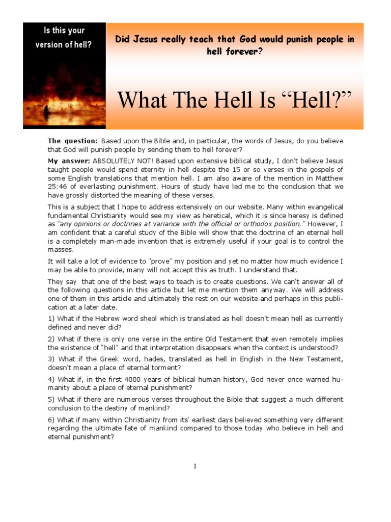 What The Hell Is Hell Pdf Hell Ancient Mediterranean Religions