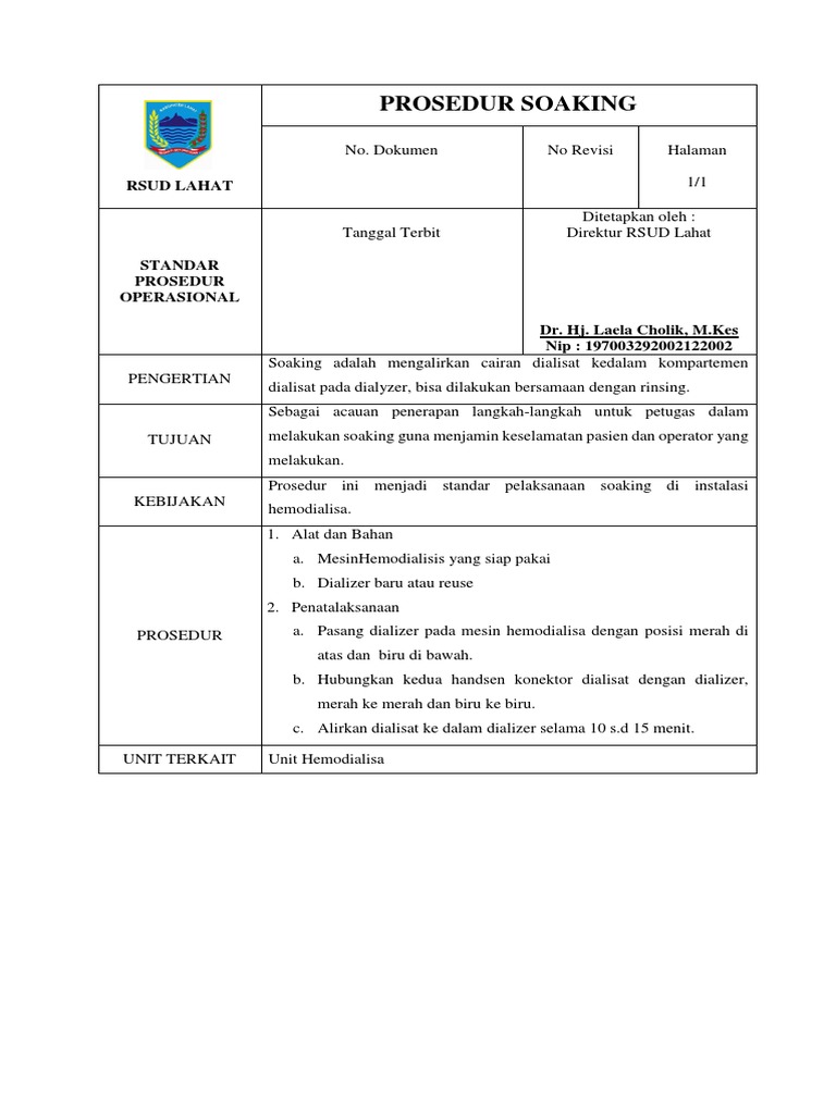 Prosedur Soaking | PDF