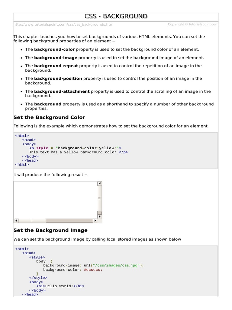 Css Backgrounds | PDF | Cascading Style Sheets | Media Technology