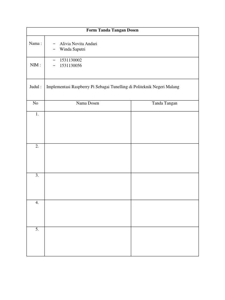 Form Tanda Tangan Dosen | PDF