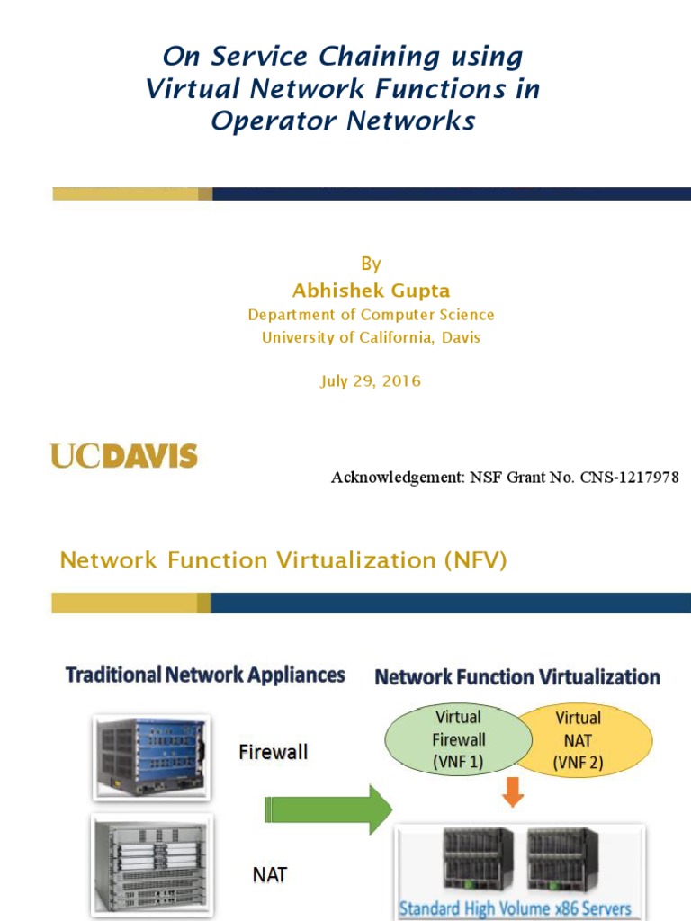 On Service Chaining Using Virtual Network Functions In Operator Networks Pdf Routing