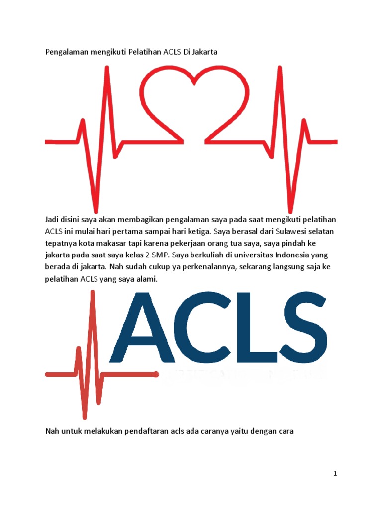 Pelatihan ACLS - 087889699789 - Pendaftaran Pelatihan ACLS | PDF