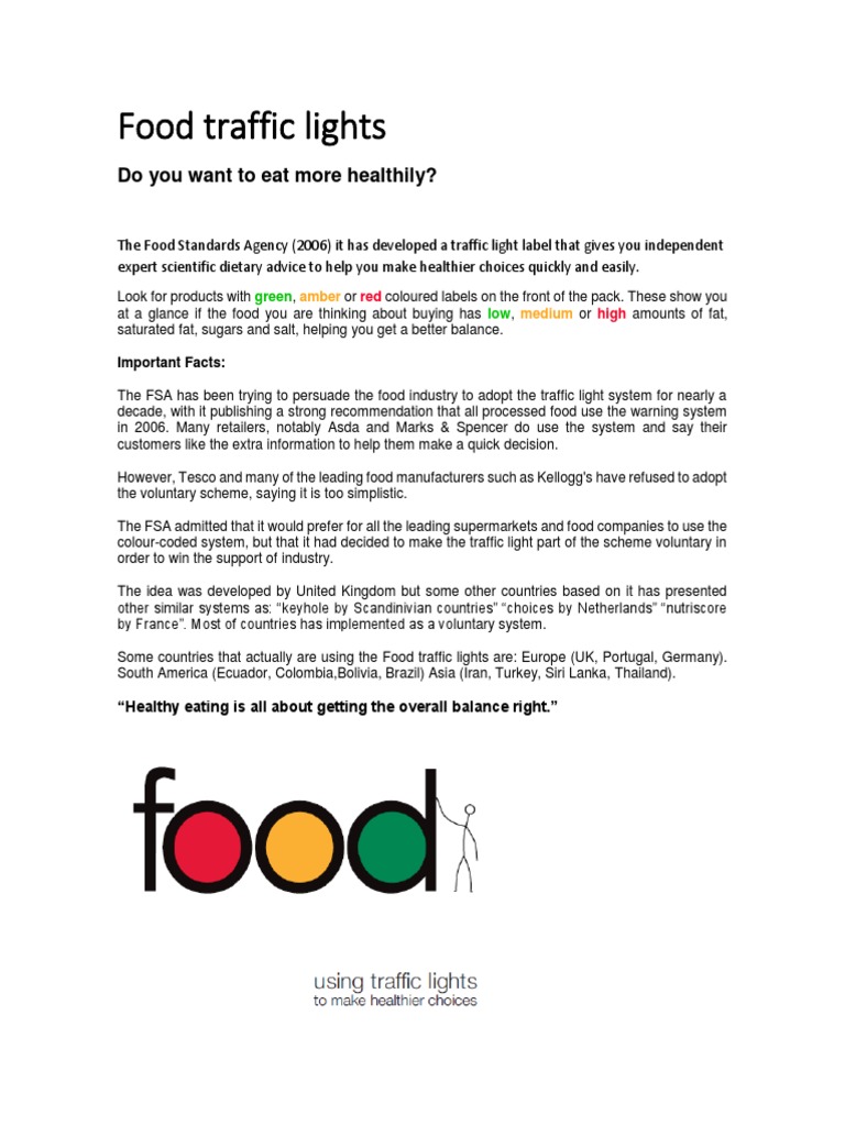 Understanding Food Traffic Light Labels: A Guide to Making Healthier ...