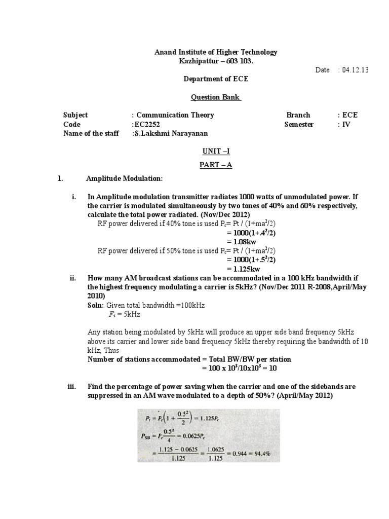 SLN Ec2252 CT QB | PDF | Frequency Modulation | Detector (Radio)