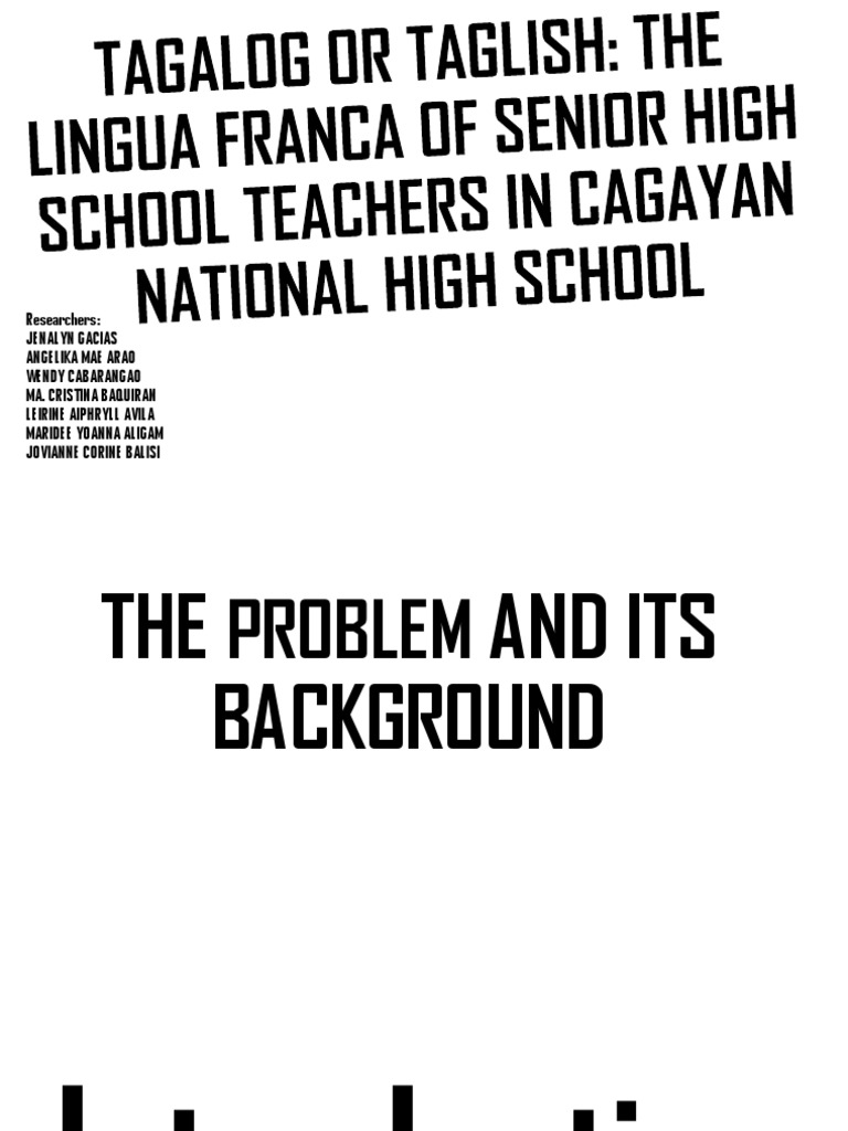 Practical Research Proposal PDF Philippines Tagalog Language