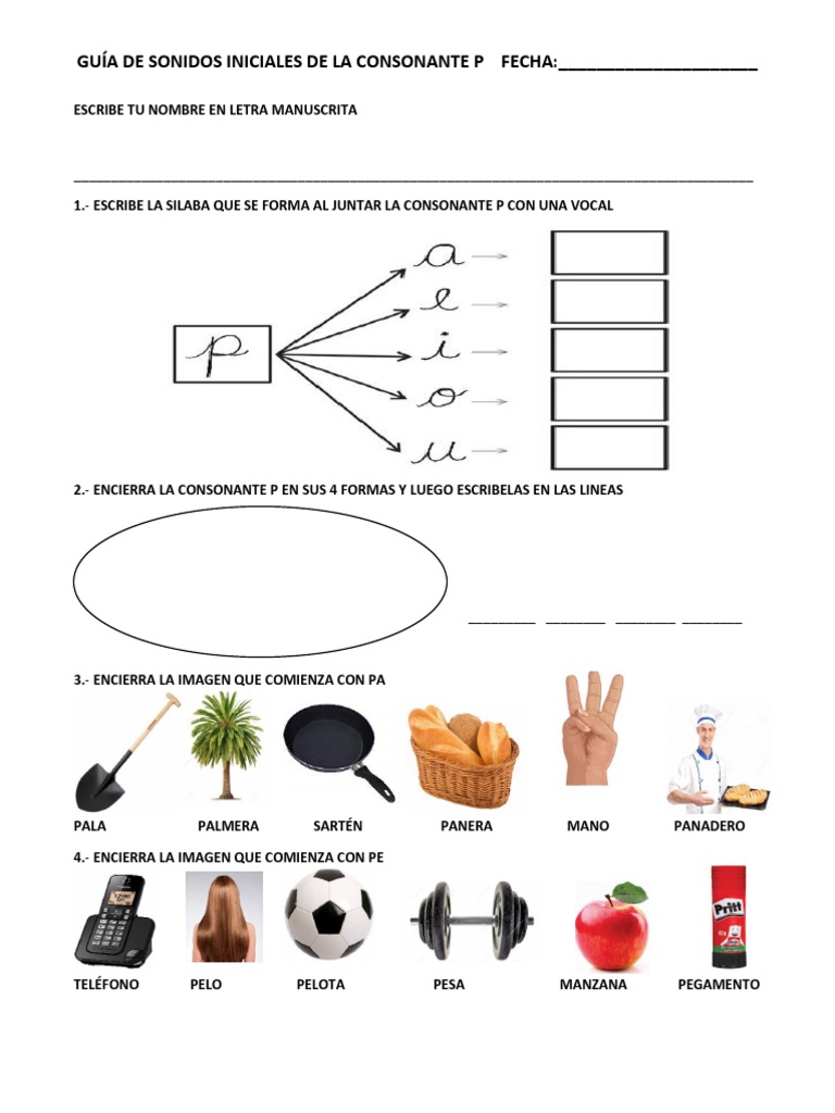 Guia Sonido Inicial P (Autoguardado) | PDF | Crecimiento personal y ...