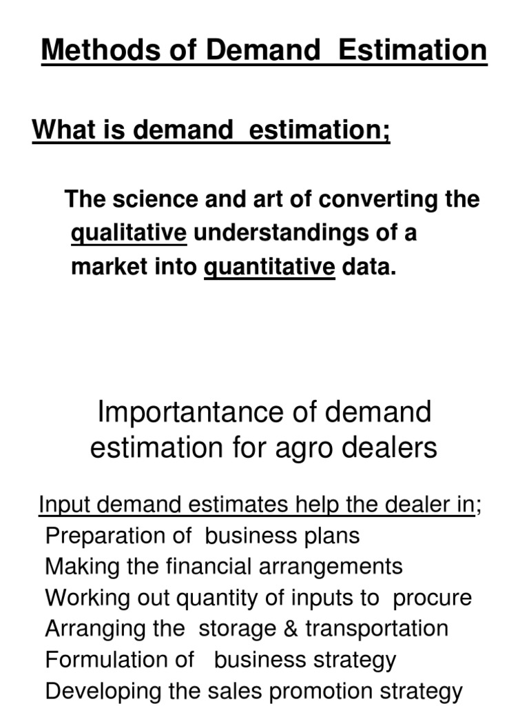 Demand Estimation | PDF | Demand | Marketing