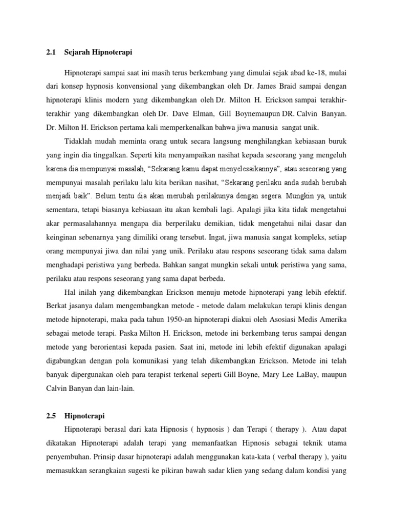 Sejarah dan Teknik Hipnoterapi | PDF