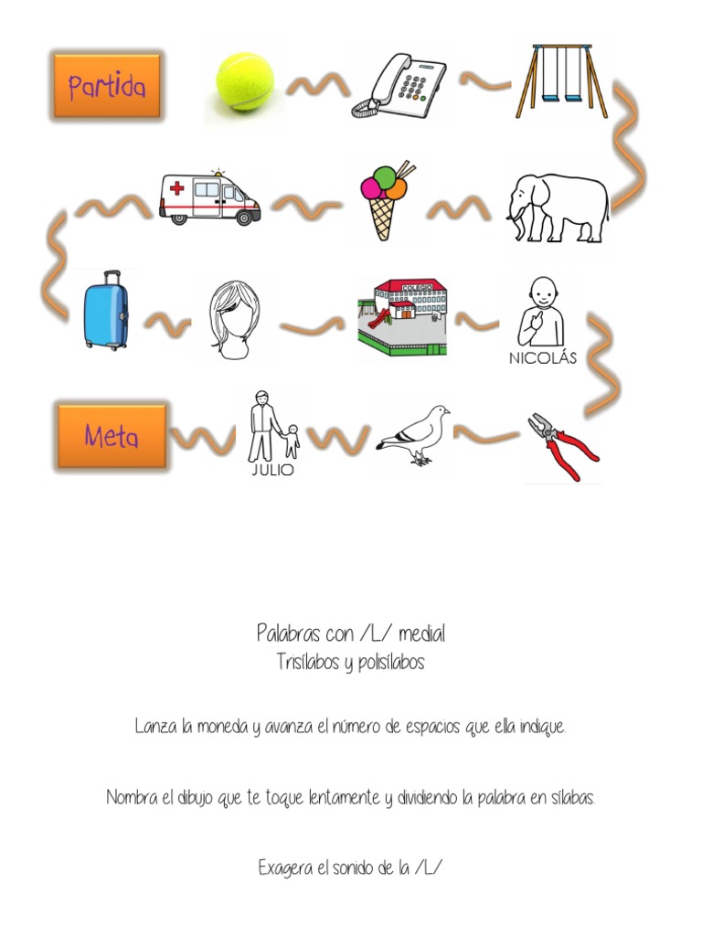 Juego de palabras con la letra L para practicar la división silábica y ...
