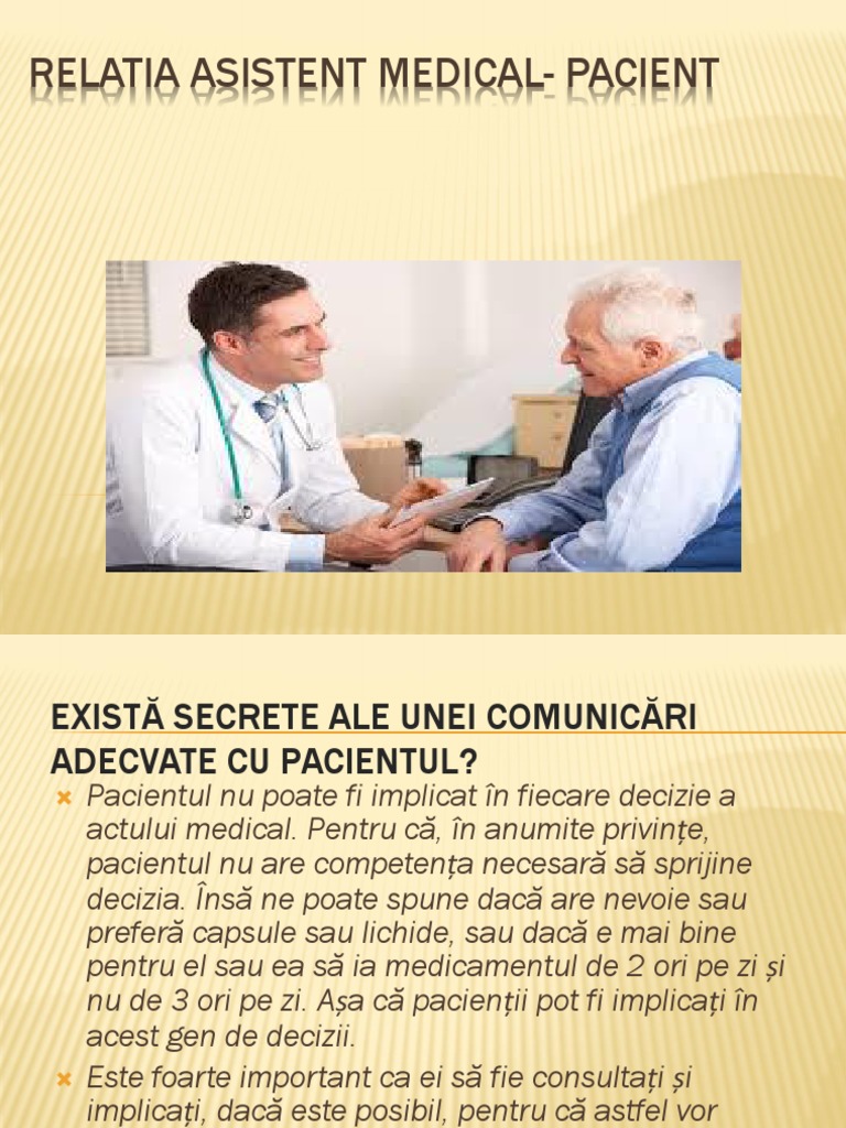 Relatia Asistent Medical Pacient | PDF