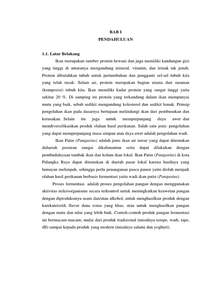 Fermentasi Wadi Ikan Patin | PDF