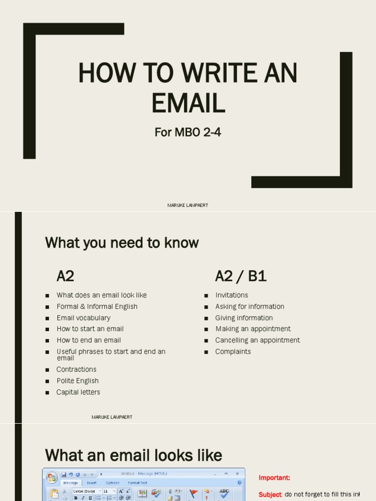 How To Write An Email Instruction | PDF